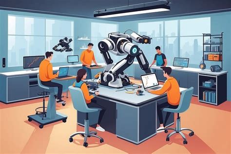 Premium Photo Showcase A Robotics Lab With Babes Programming And Controlling Robotic