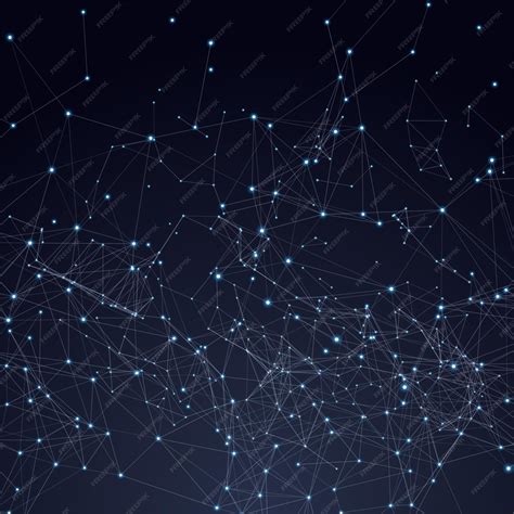 Premium Vector Abstract Triangles Space Low Poly Dark Background With Connecting Dots And