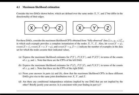 Solved 41 Maximum Likelihood Estimation Consider The Two