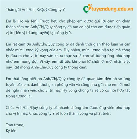 Hướng dẫn cách viết thư từ chối nhận việc lịch sự và khôn khéo Góc