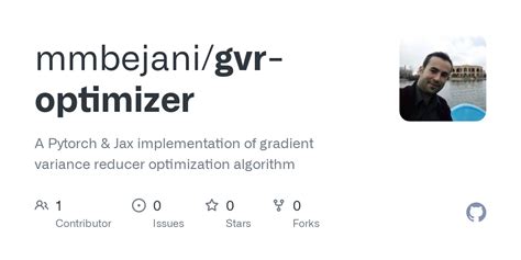 Github Mmbejanigvr Optimizer A Pytorch And Jax Implementation Of
