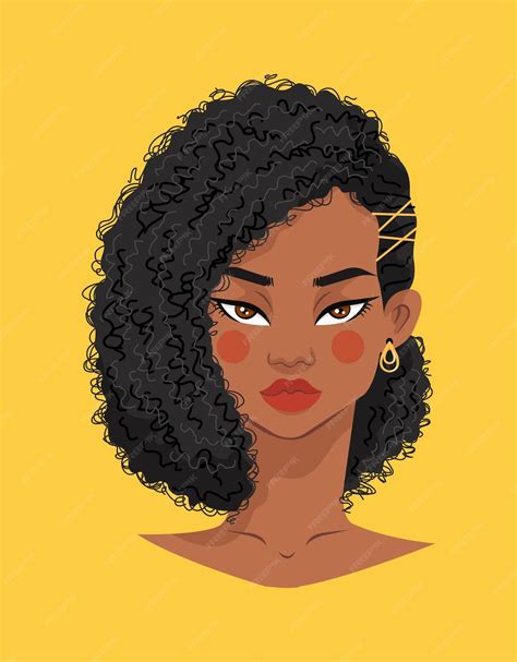 Premium Vector Beautiful Black Girl Illustration Gorgeous Exotic Girl
