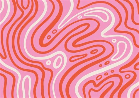 Premium Vector Abstract Horizontal Groovy Background With Colorful Waves Trendy Hand Drawn