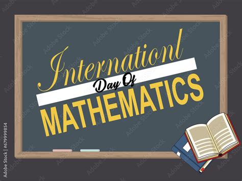 World Maths Day Concept Vector Outline Horizontal Blue Banner Math