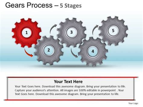 PowerPoint Design Slides Chart Gears Process Ppt Template