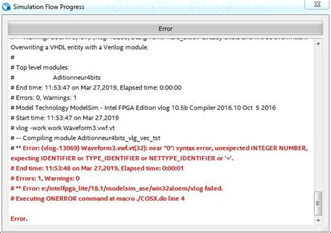 What Is The Problem Of My Simulation Of Waveform Vector File Intel