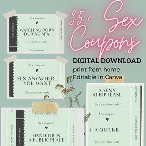 Printable Sex Coupon Book For Couples Editable Canva Template Adults Anniversary Gift