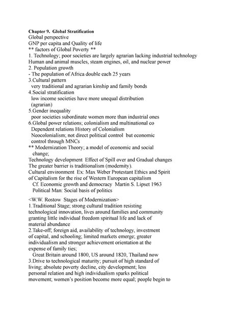 Chapter 9 Global Stratification Joycelynn Parr Chapter 9 Global