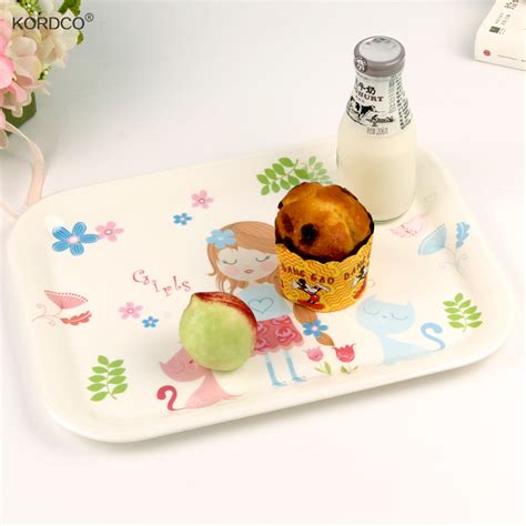 密胺创意卡通儿童餐盘幼儿园托盘长方形塑料水果杯盘猫咪盘子家用 虎窝淘