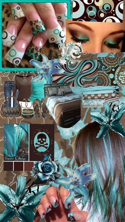 Brown And Teal Cabello Y Belleza Colores Manualidades