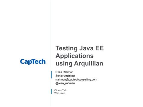 Testing Java Ee Applications Using Arquillian Ppt