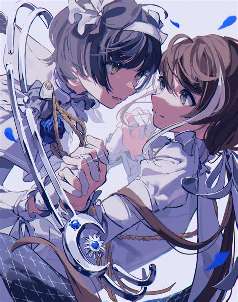 Safebooru 2girls Absurdres Aru Sinsekai Asu Sinsekai Black Hair