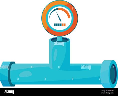 industrial gauge on blue pipe pressure liquid indicator stock vector image and art alamy