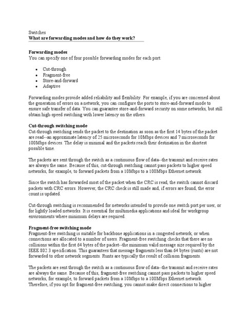 Cut Through Switching Mode Pdf