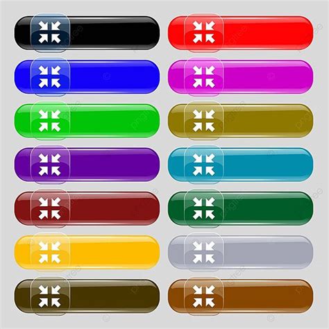 Colorful Vector Exit Full Screen Button Set With Text Space Vector Maximize Monitor Sign PNG