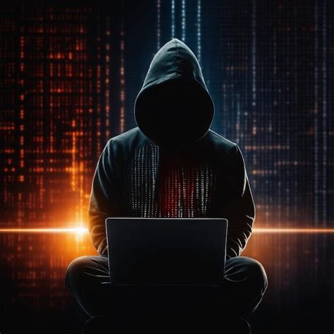 Premium AI Image Anonymous Hacker In Hooded Sweater Cyber Crime
