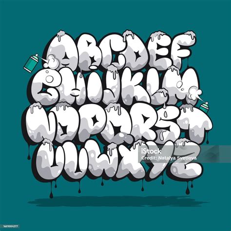 Lowercase Graffiti Bubble Letters