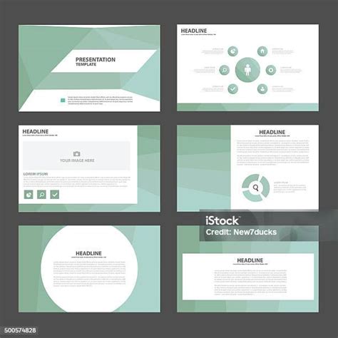 Template Presentasi Poligon Hijau Muda Infographic Elemen Desain Datar