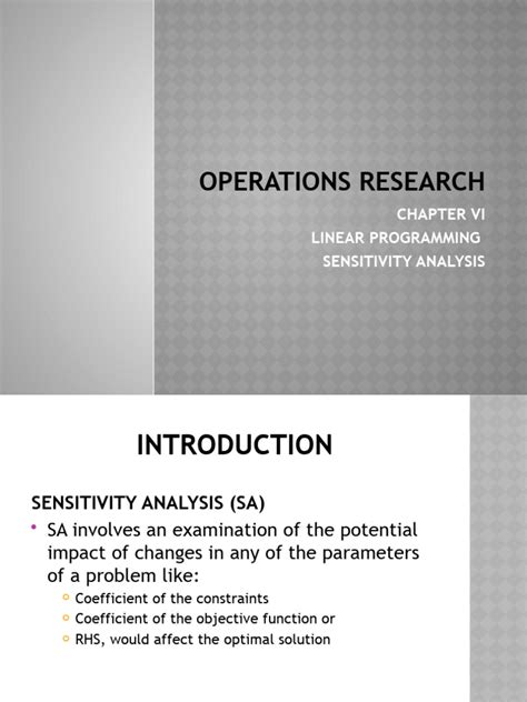 Operations Research Ch Iv Sensitivity Analysis Pdf Mathematical