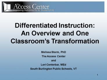 PPT Differentiated Instruction An Overview And One Classrooms Transformation PowerPoint