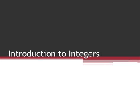 Ppt Introduction To Integers Powerpoint Presentation Free Download