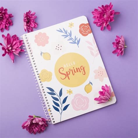Notepad With Flowers PSD High Quality Free PSD Templates For Download