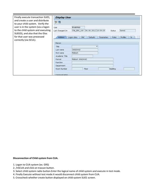 Cua Setup Procedure SAP Security DOC