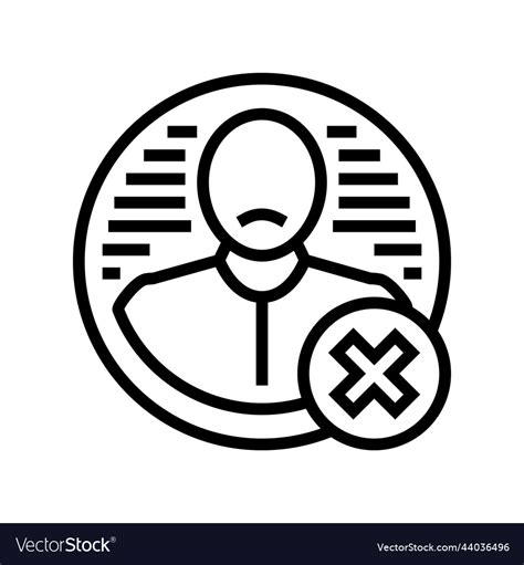 Delete Account Line Icon Royalty Free Vector Image