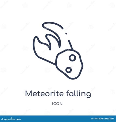 Linear Meteorite Falling Icon From Astronomy Outline Collection Thin Line Meteorite Falling