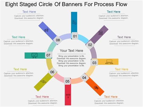 Ba Eight Staged Circle Of Banners For Process Flow Flat Powerpoint Design PowerPoint