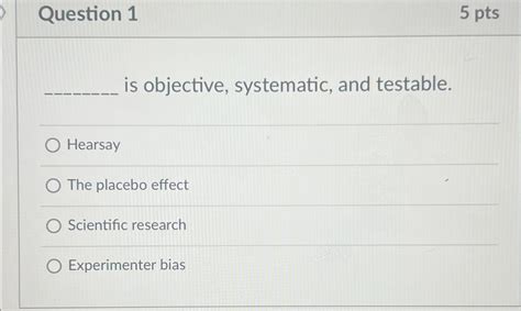 Solved Question 15 ﻿ptsis Objective Systematic And