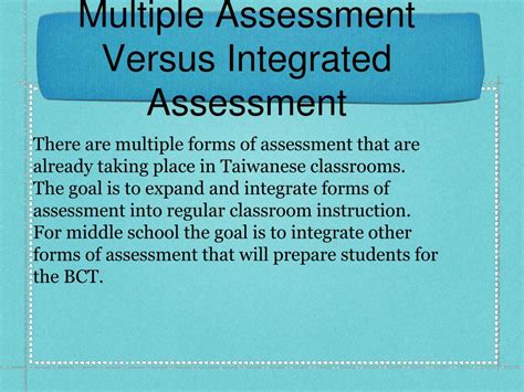 Ppt Multiple Assessments Moving Towards Integrated Assessment