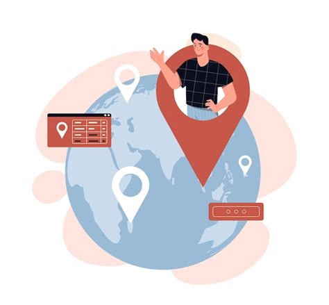 Premium Vector Gps Navigation Concept Man Marked On Map Way To