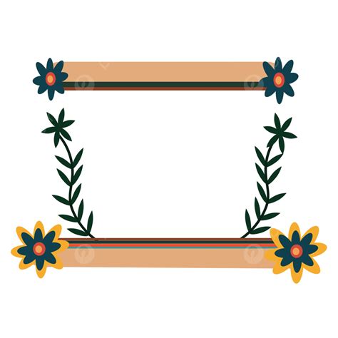 Hand Painted Flowers Rectangle Frame Vector Flowers Rectangle Frame