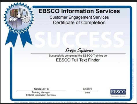 Im Excited To Share That I Have Successfully Completed The Ebsco