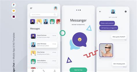 Messanger Chat Mobile App UI Kit Template By Panoplystore On Envato Elements OurGFX
