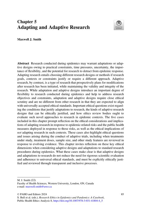 Pdf Adapting And Adaptive Research