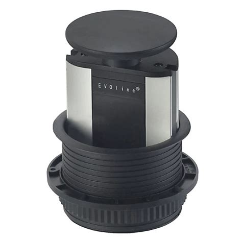 Evoline Port In Black 3 Uk Sockets Pop Up Socket