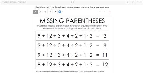 Missing Parentheses An Order Of Operations Activity Math Love