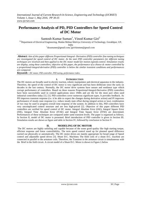 (PDF) 6 performance analysis of pd, pid controllers for speed control of dc motor - DOKUMEN.TIPS
