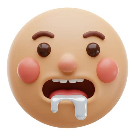 3d Render Of A Cartoon Face Drooling A Hilarious Digital Illustration