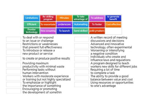 Ai Chatbots Vocabulary Matching Exercise Match Up