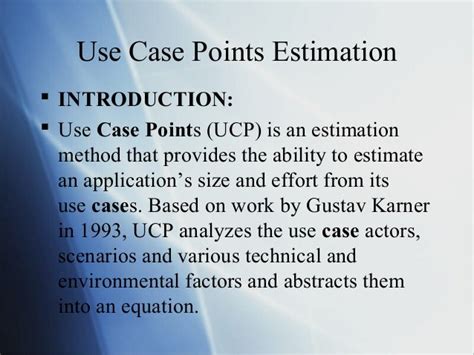 Use Case Point Estimation