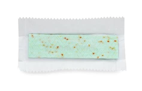 Unwrapped Stick Of Chewing Gum Isolated On White Top View Stock Image Image Of Isolated