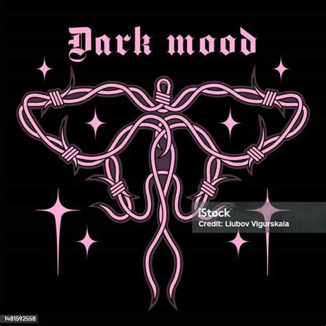 글램 고스 미적 프린트와 밤 나방 짙은 검정색과 장난기 넘치는 핑크 색상 Y2k 철조망 고딕 분위기 빈티지 이모 소녀 스타일의 그래픽 글래머 사이키델릭 00 년대 예술