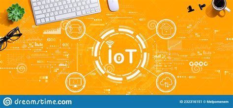 IoT Theme With A Computer Keyboard Stock Image Image Of Secure Line