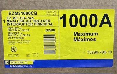Square D Ezm31000cb Meter Pack Main Circuit 1000amp New Ebay