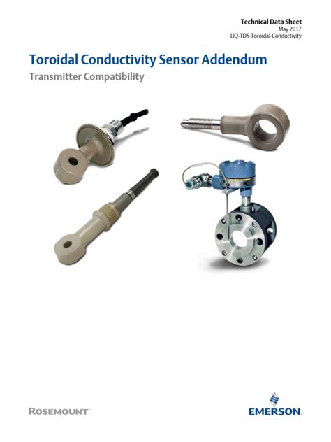 Technical Data Sheet Toroidal Conductivity Sensor Addendum Transmitter Compatibility Rosemount