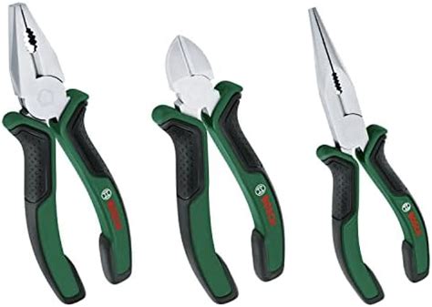 Bosch Set Di Pinze 3 Pezzi 3 Pinze Combinate Taglierina Laterale