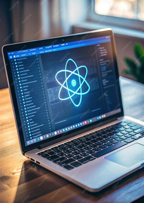 Premium Photo React Js Programming Language With Laptop And Code